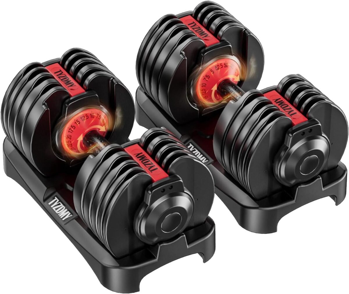 TYZDMY Adjustable Dumbbells Review: 105 lbs 15-in-1 Home Gym Set ...